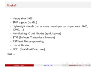 Haskell-related part of speech in ONLab | PPT