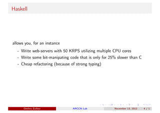 Haskell-related part of speech in ONLab | PPT