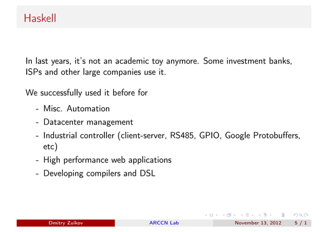 Haskell-related part of speech in ONLab | PPT