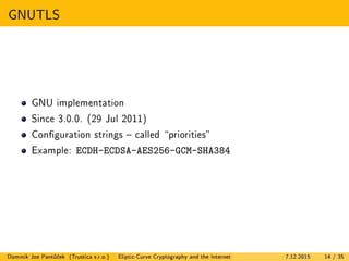 Eliptic-Curve Cryptography and the Internet | PPT