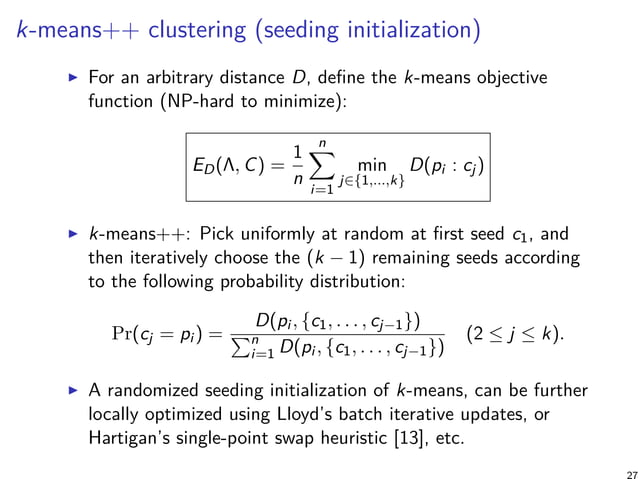 Clustering in Hilbert simplex geometry | PPT