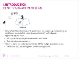 Privacy-preserving user identity in Identity-as-a-Service | PPT