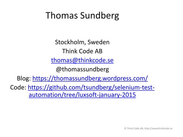 Selenium Webdriver Test Automation For Web Applications Ppt