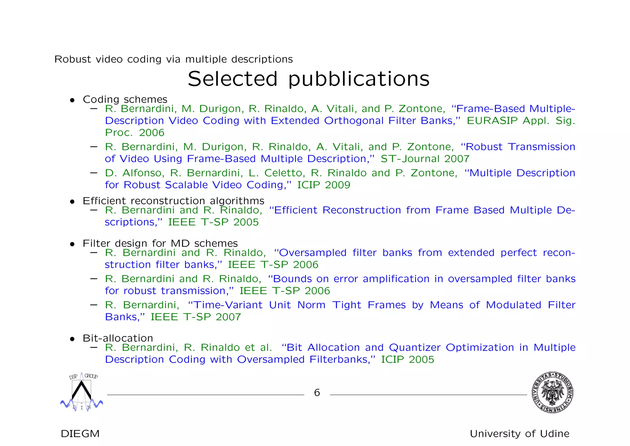 Multiple description coding for robust video transmission | PPT