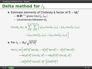 Sampling based approximation of confidence intervals for functions of genetic covariance ...