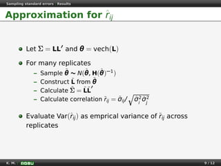 Sampling based approximation of confidence intervals for functions of genetic covariance ...