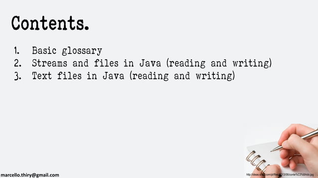 java.io - streams and files | PPT