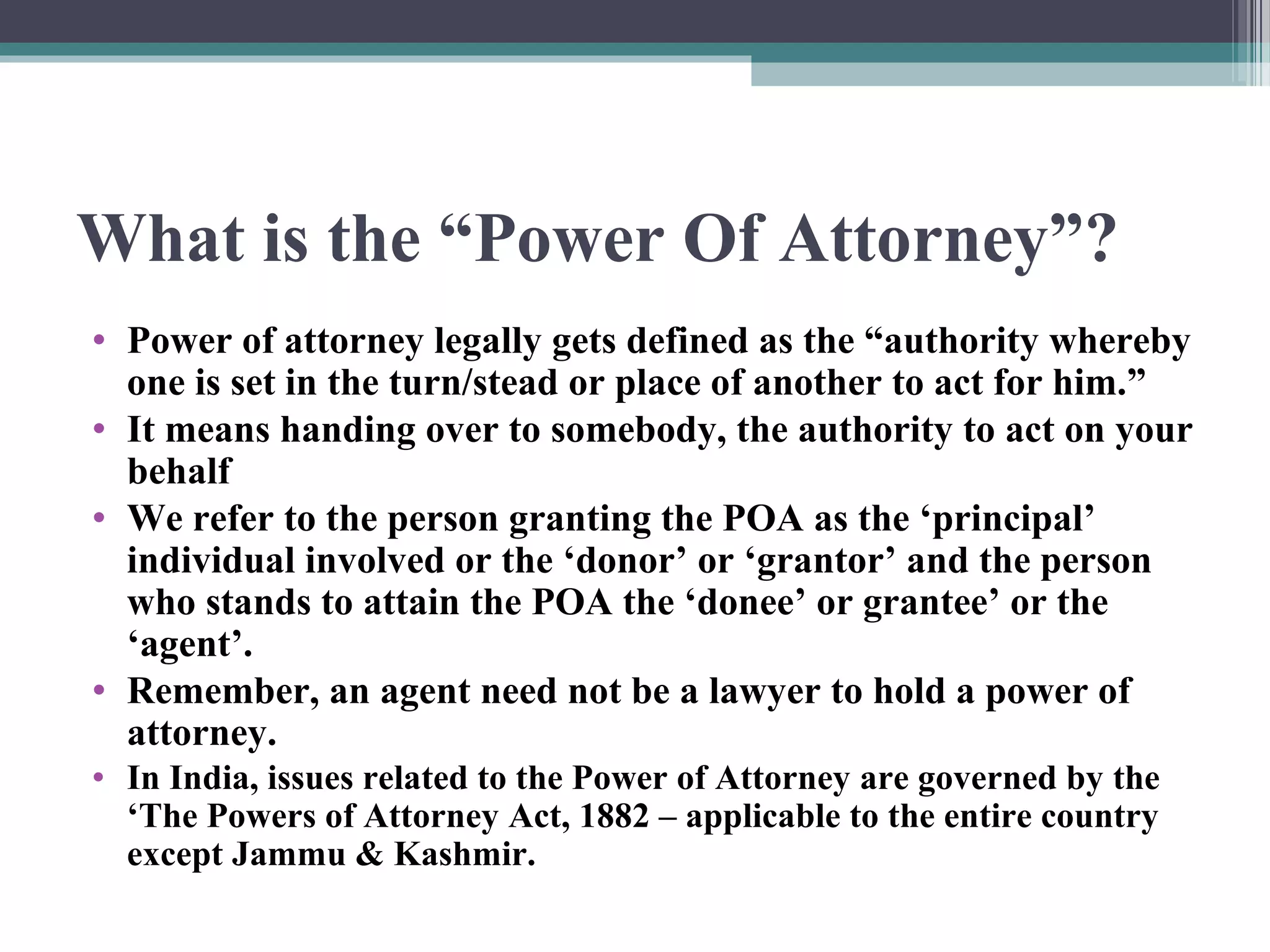 Power Of Attorney | PPT