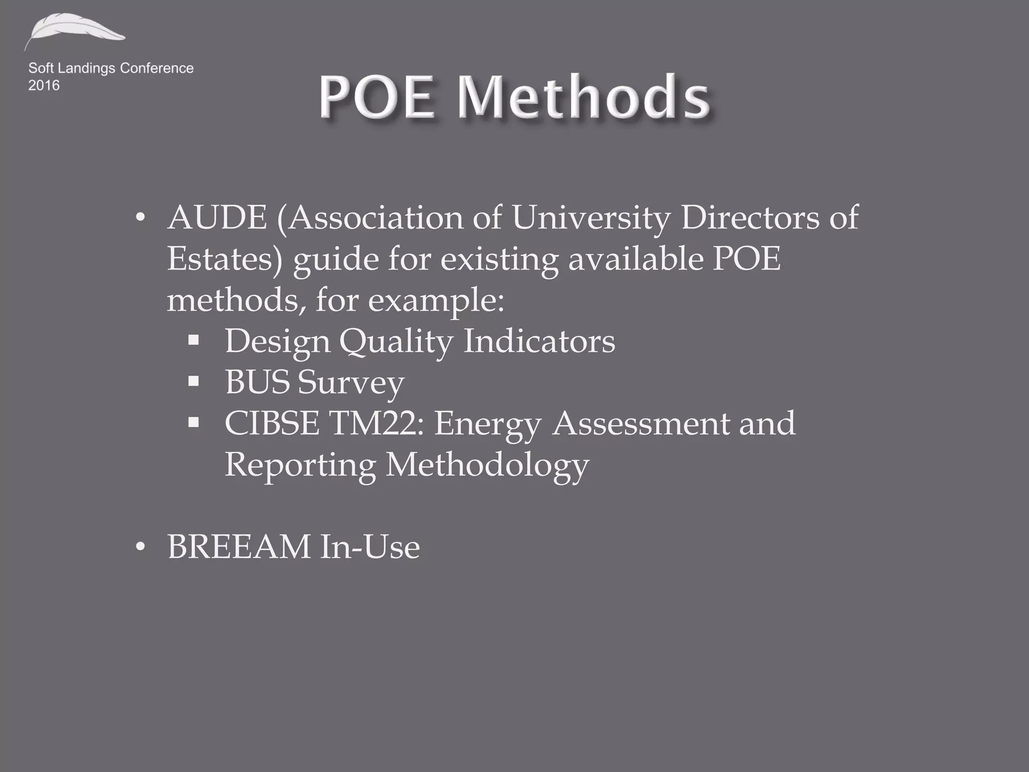 Post Occupancy Evaluation (POE) | PDF