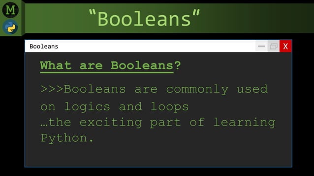 Slides python booleans (menard maranan) | PDF | Technology & Computing