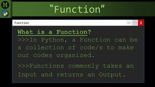 Python functions (menard maranan) | PPT