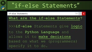 Python if else statements (menard maranan) | PDF