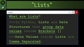 Python lists (menard maranan) | PDF | Programming Languages | Computing