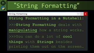 Python string formatting (menard maranan) | PDF