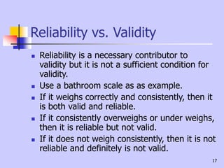 Slides--Reliability and Validity.ppt