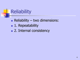 Slides--Reliability and Validity.ppt