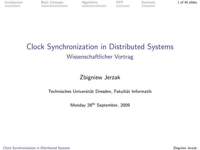 Clock Synchronization In Distributed Systems Pdf Computer Software And Applications Computing