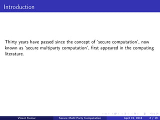 Introduction to Multi Party Computation | PDF