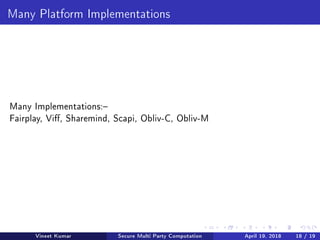 Introduction to Multi Party Computation | PDF