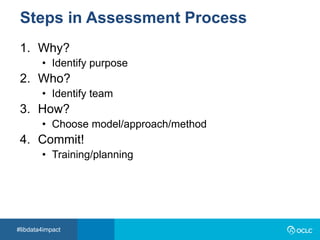 User-centered assessment: Leveraging what you know and filling in the ...