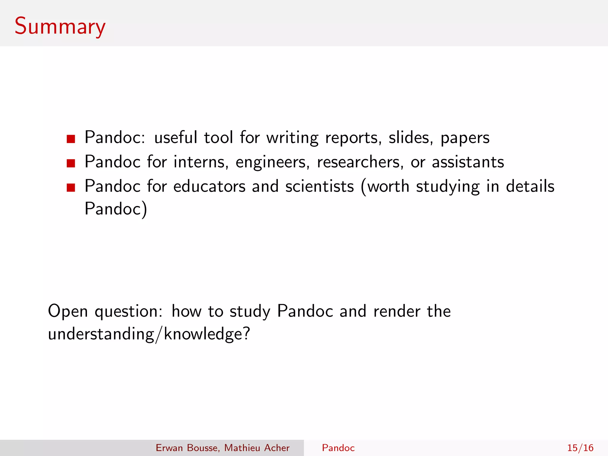 Pandoc: a universal document converter | PPT