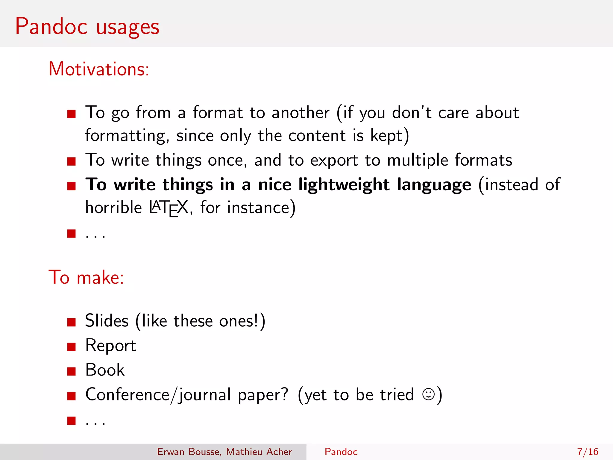 Pandoc: a universal document converter | PPT