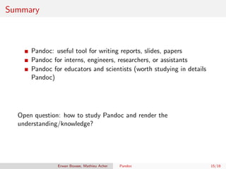 Pandoc: a universal document converter | PPT