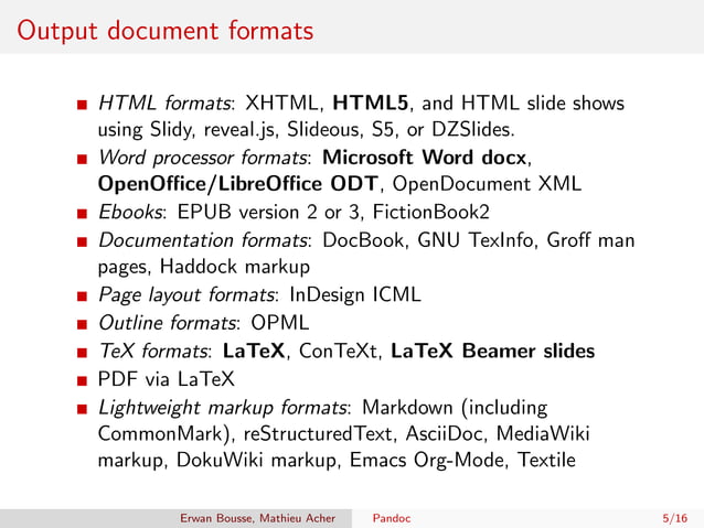 Pandoc: a universal document converter | PPT