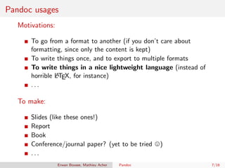 Pandoc: a universal document converter | PPT