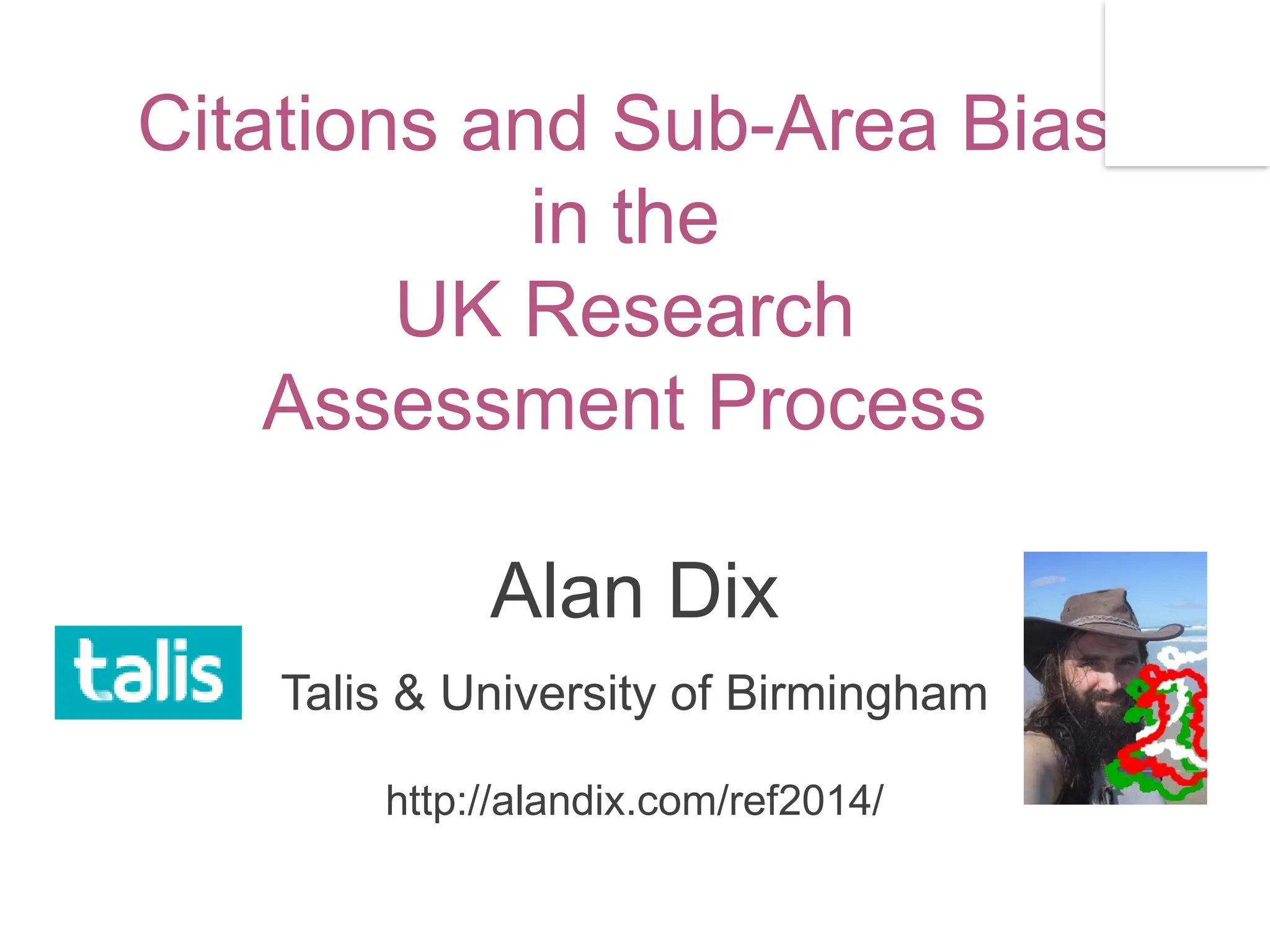 Citations and Sub-Area Bias in the UK Research Assessment Process | PPTX