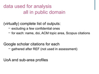 Citations and Sub-Area Bias in the UK Research Assessment Process | PPTX