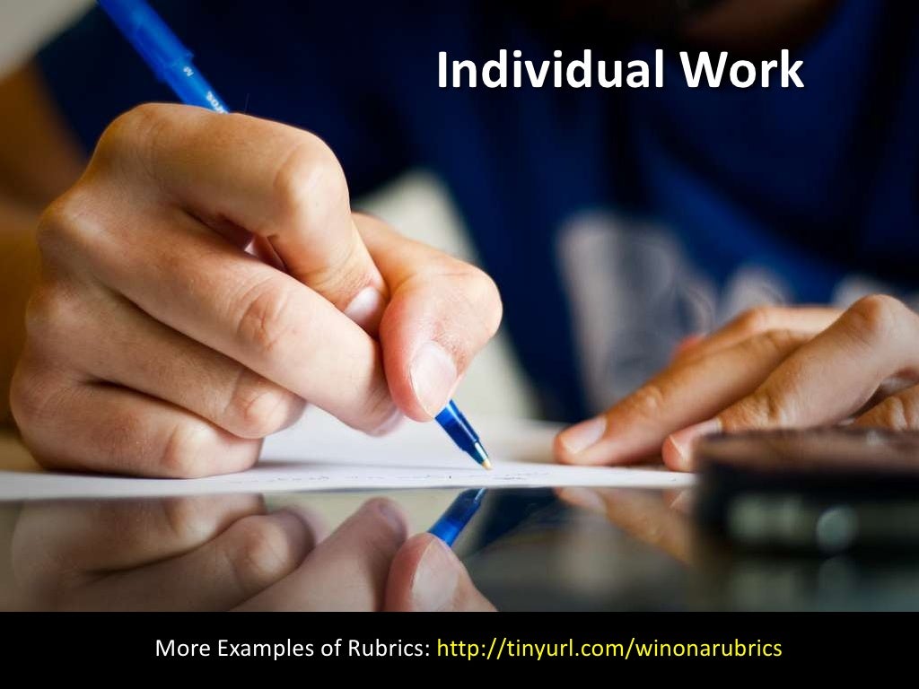 Individual Work More Examples of