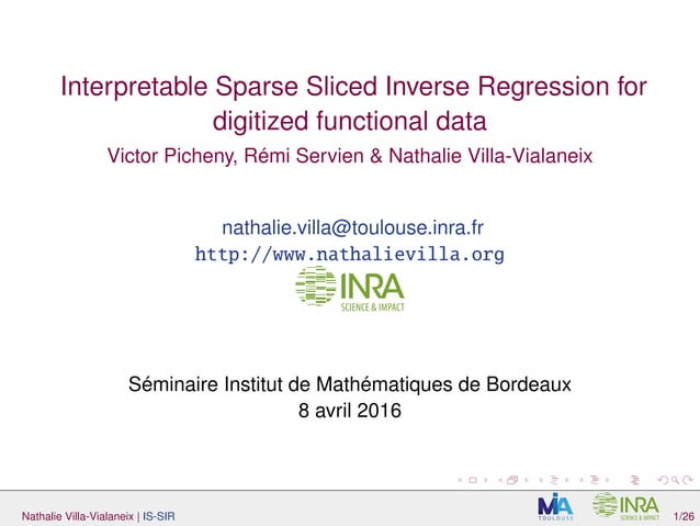 Interpretable Sparse Sliced Inverse Regression for digitized functional data | PPT