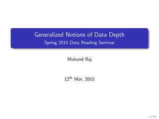 Generalized Notions of Data Depth | PDF | Databases | Computer Software and Applications