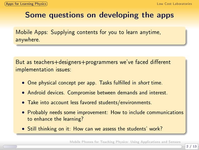 Mobile Phones for Teaching Physics: Using Applications and Sensors | PDF