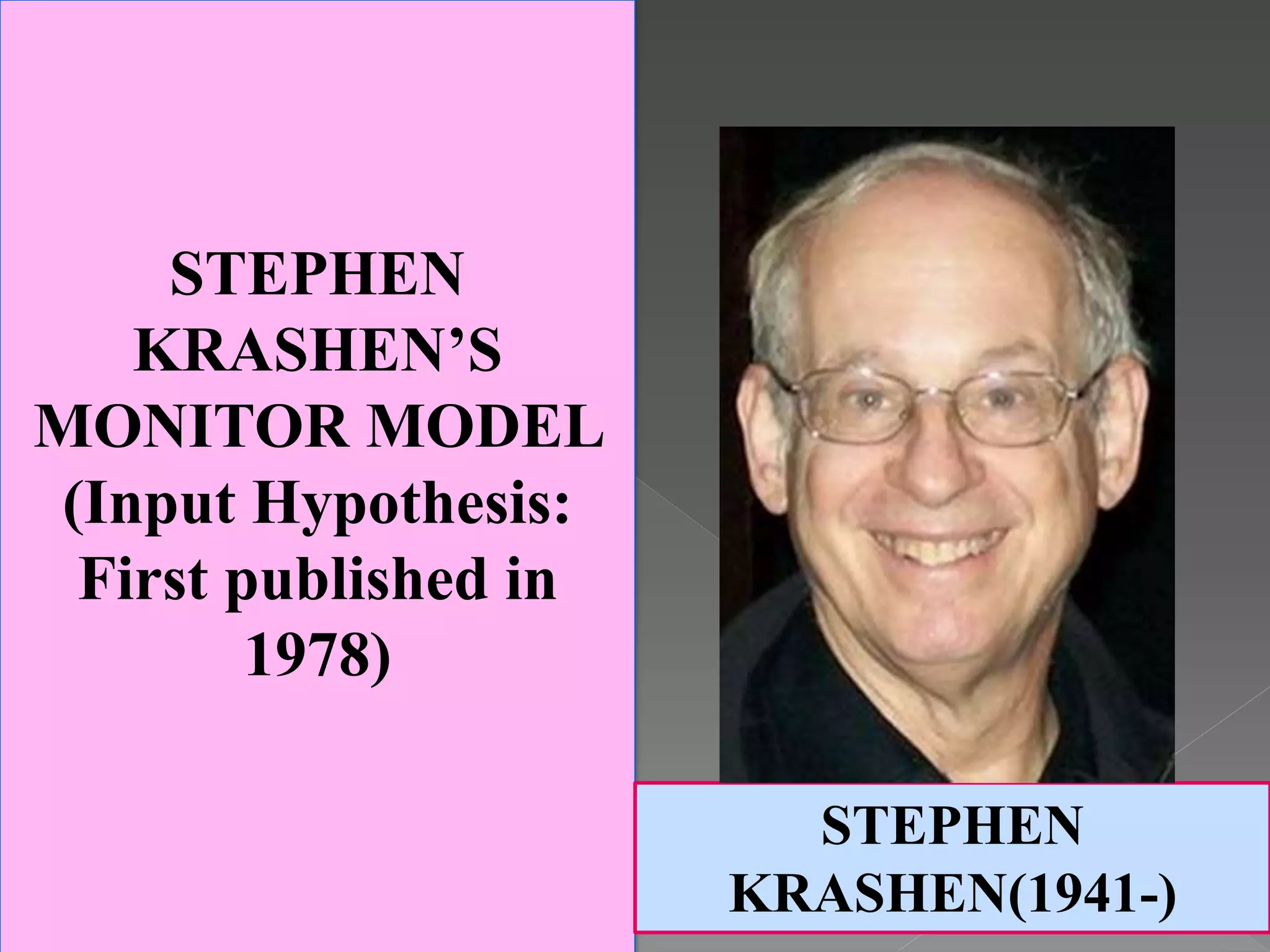 Monitor Model of Second Language Acquisition | PPTX