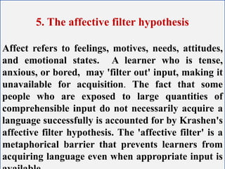 Monitor Model of Second Language Acquisition | PPTX