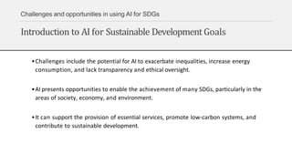 AI for Sustainable Development Goals (SDGs) | PPTX