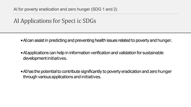 AI for Sustainable Development Goals (SDGs) | PPTX