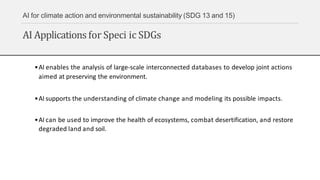 AI for Sustainable Development Goals (SDGs) | PPTX