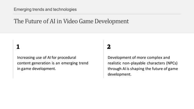 Machine Learning & AI in Video Game Development | PPT