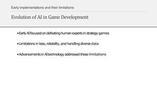 Machine Learning & AI in Video Game Development | PPTX