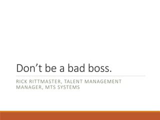 HR Webinar: Don’t Be a Bad Boss: Reframe Your Leadership Mindset ...