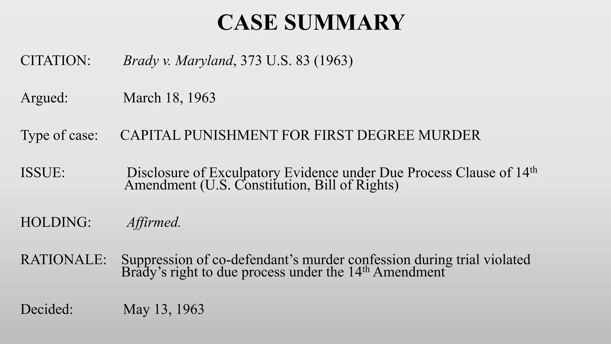 AJ103_Brady v. Maryland (1963) | PPTX