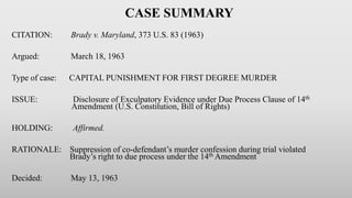 AJ103_Brady v. Maryland (1963) | PPTX