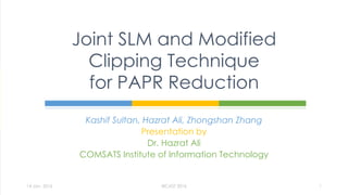 Joint SLM and Modified Clipping Technique for PAPR Reduction | PDF