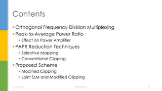 Joint SLM and Modified Clipping Technique for PAPR Reduction | PDF