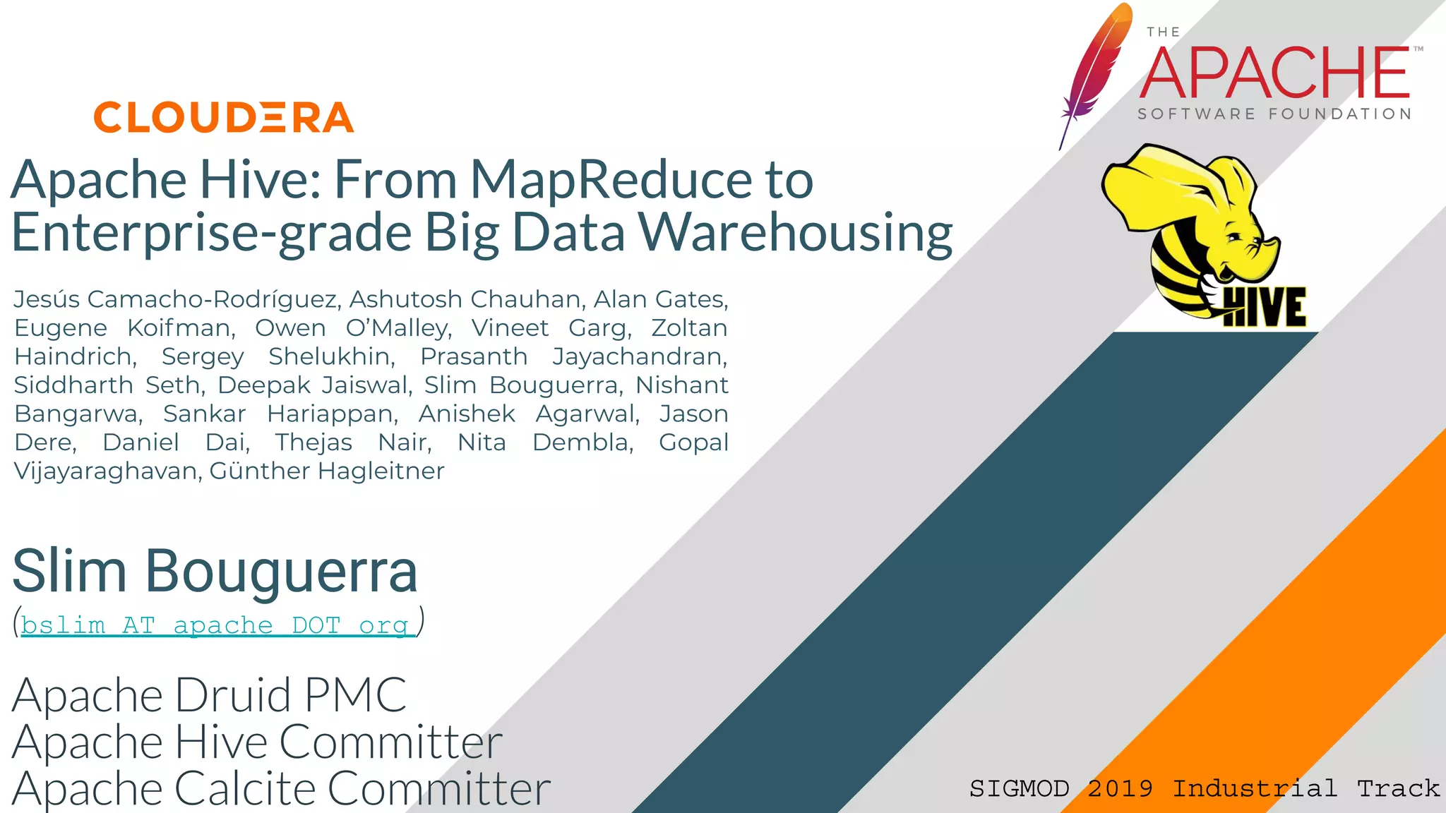 Apache Hive: From MapReduce to Enterprise-grade Big Data Warehousing | PPT