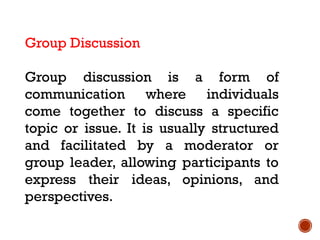 What is Group Discussion and Processes involved | PPTX