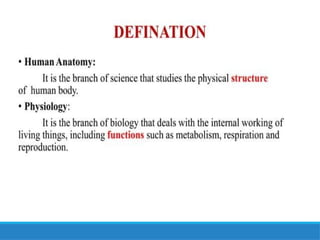 introduction to human body unit I human anatomy and physiology b pharm ...